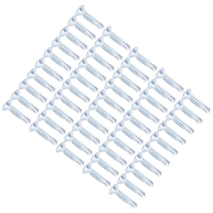 Vis auto-perceuses en acier au carbone ZERONE - Lot de 50 vis 4,2 x 19 mm pour réparation ...