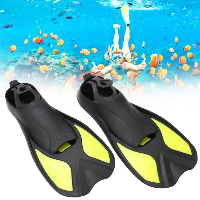 Palmes de natation souples pour sports nautiques en plein air, noir et ...