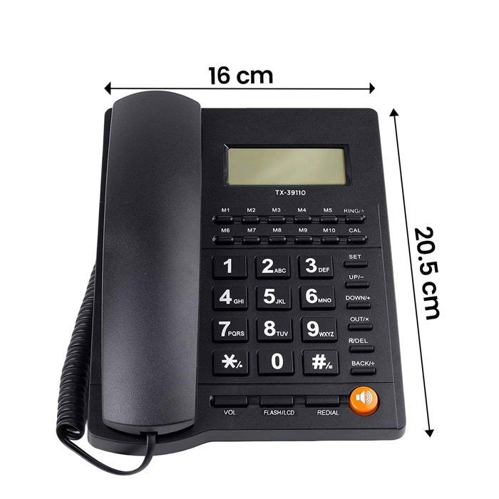 Téléphone Fixe Filaire Multifonction avec Écran LCD / Touches M1 à M10 ...