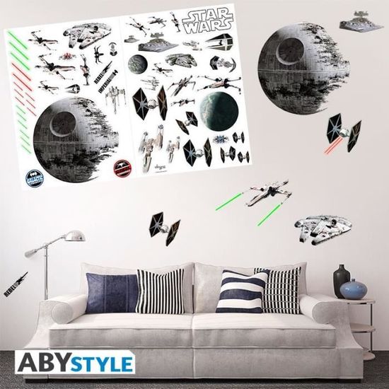Stickers Star Wars - 100x70cm - Bataille Spaciale (blister) - ABYstyle ...