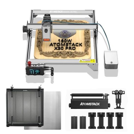 ATOMSTACK X30 Pro Gravure Laser 33W avec système d'assistance à l'air ...