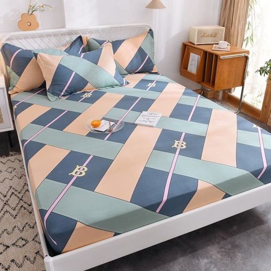 Drap Housse,Drap housse avec bandes élastiques pour la maison, drap housse, taille double ...