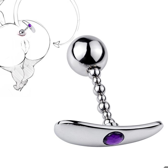 Plug anal en acier inoxydable, plug anal avec base en forme de T, jouet anal de masturbation ...