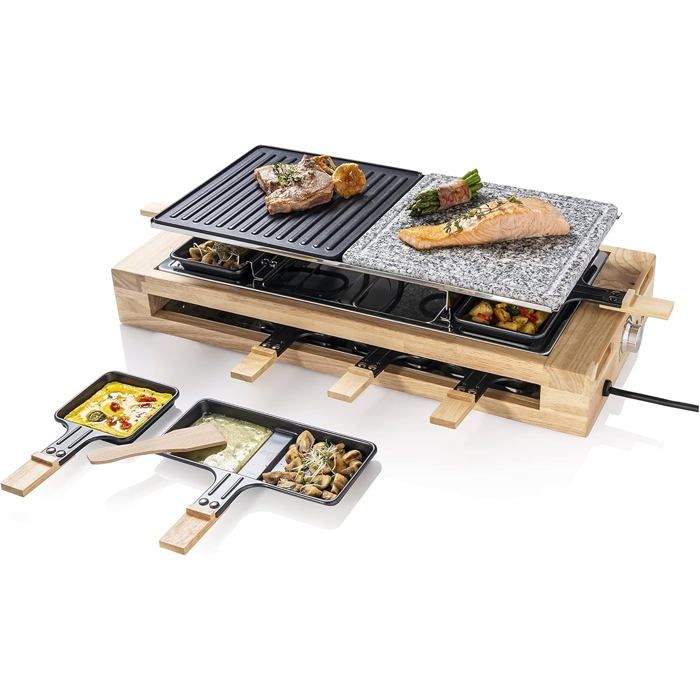 Bestron XL grill squeegee, electric raclette for up to 8 people with ...