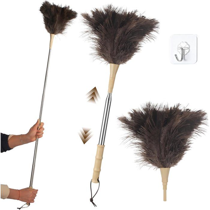 Plumeau Extensible en Plumes d'autruche,plumeau Telescopique Extensible ...