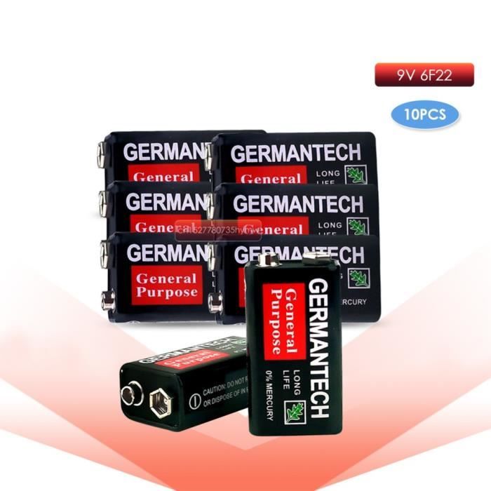 9V-10pc 9v 6f22nd Ppp3 Mn1604 6lr61 Batterie Batterie Sèche Robuste Non ...