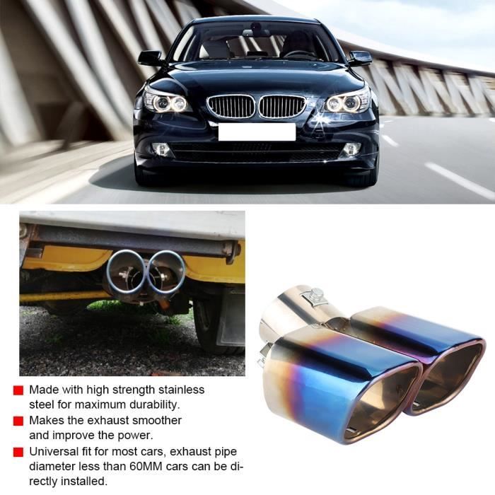 Akozon Tuyau d'échappement de voiture Tuyau d'échappement carré ...