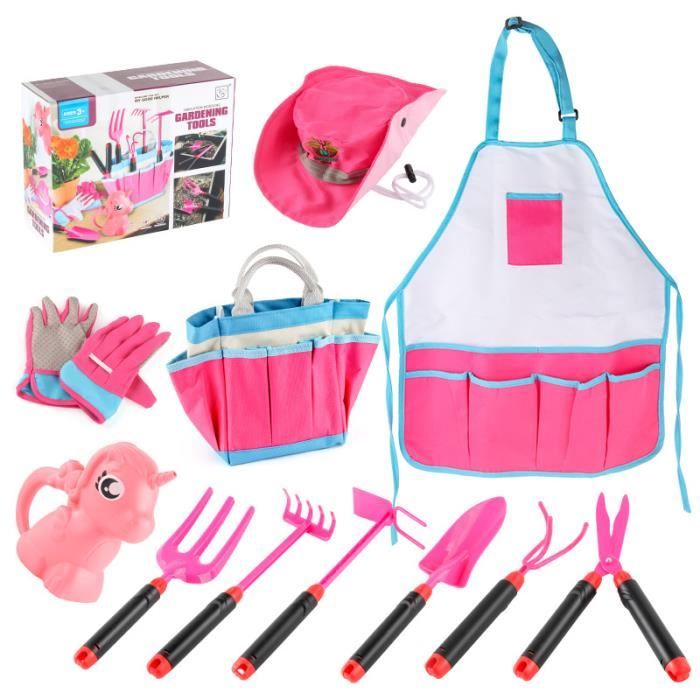 Kit d'outils de Jardinage pour Enfants - Ecent - Rose - Arrosoir, Sac ...