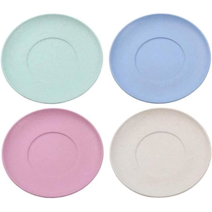 Lot de 4 assiettes snack, assiettes camping, assiettes à pain ...
