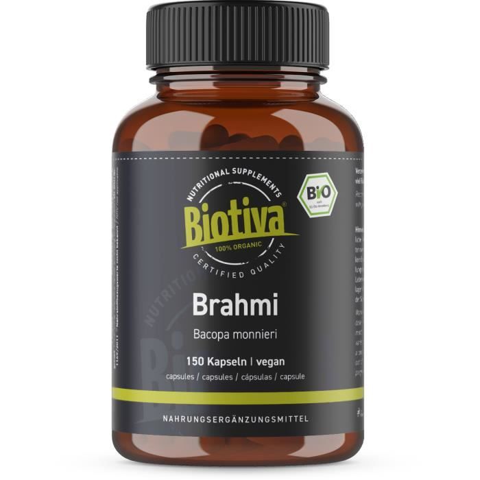 Capsules de brahmi Bio - 150 capsules véganes - 500mg par capsule ...