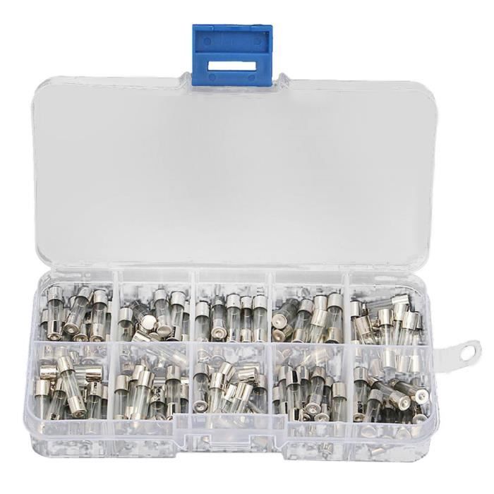 100Pcs Set 5x20mm Fusible Tube en Verre Soufflé Kits Assortis Fusibles en Verre Rapide ...