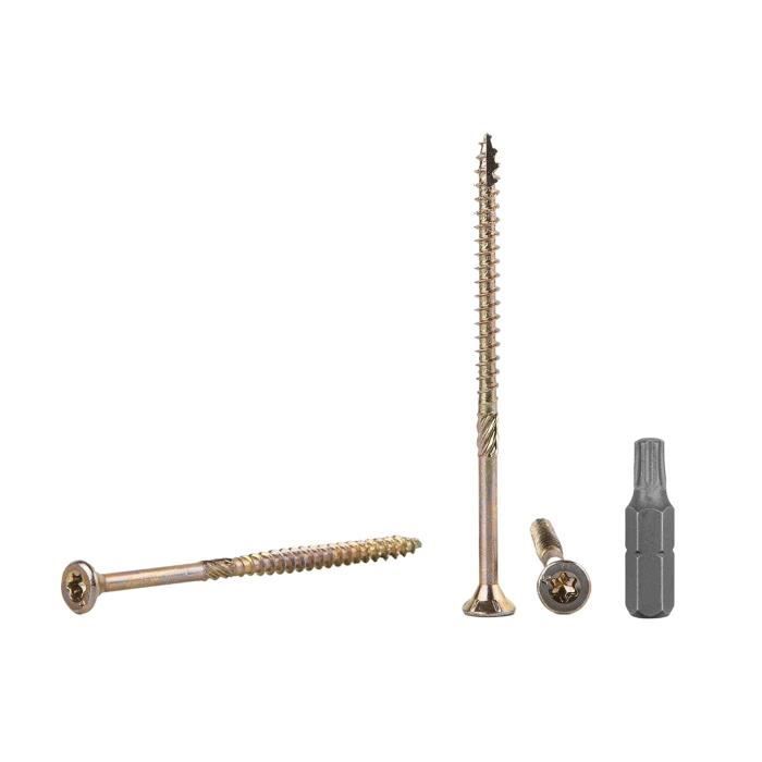 Lot De 50 Vis À Bois En Acier Zingué Jaune Tête Torx Type 17 Tête ...