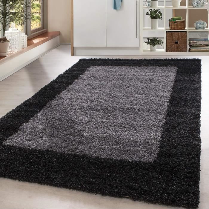 Tapis Salon Moderne Tapis Chambre Anthracite 60X110 Cm Tapis Shaggy Salle De Séjour À Poils ...