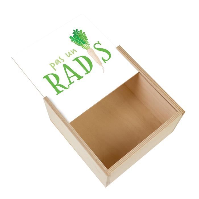 Boite Coffret en Bois - Pas un Radis Humour Argent Légume Jardin (11 x ...