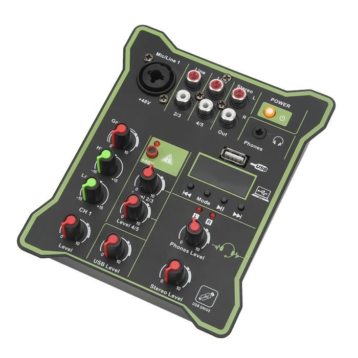 Console de mixage - FDIT - 5 Canaux - Bluetooth intégré - Réglage ...