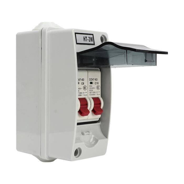 Disjoncteur - HURRISE - DZ47 63 - 2 Canaux - 6A - Boîtier Étanche Extérieur - Cdiscount Bricolage
