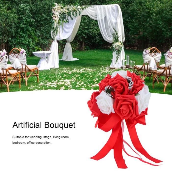 Lv.life Bouquet artificiel de mariée PE fleurs artificielles pour la ...