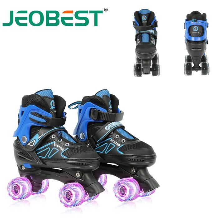 JEOBES Patins à roulettes ajustables pour enfants-Double rangée de ...