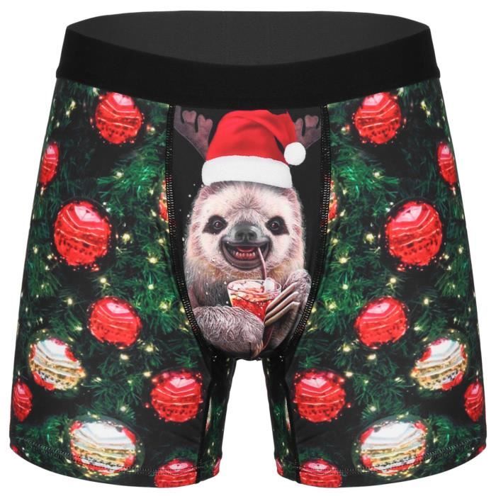 YONGHS Homme Boxer Noël Sexy Caleçon Imprimé Noël Boxeur Trunks ...