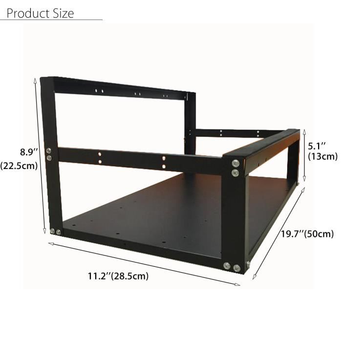 NEUFU 6 GPU Crypto Coin Open Air Mining Miner Frame Rig Case Pour ETH ...