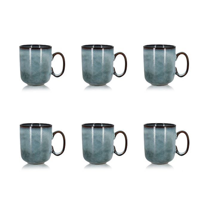 Lot 6 mugs aronal 40cl en gres bleu - Cdiscount Maison