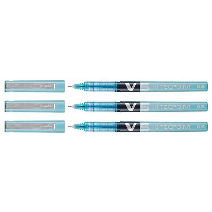 Lot de 3 Stylos roller Hi-Tecpoint V5 Encre liquide Pointe Fine ...