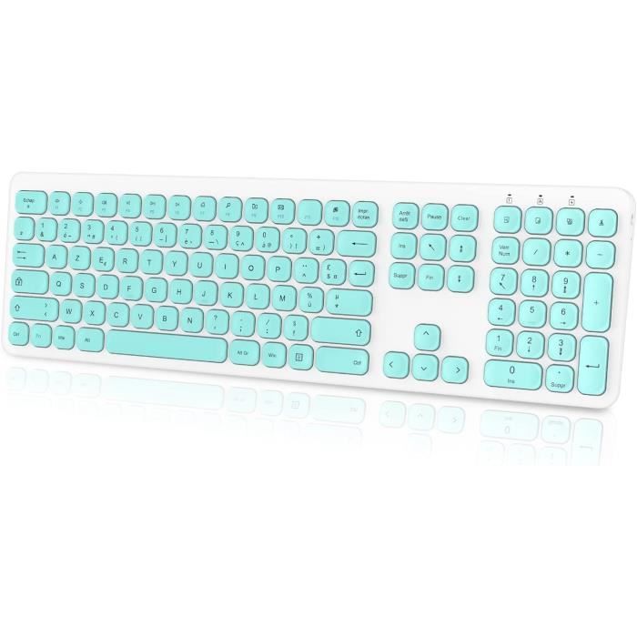 Clavier Sans Fil 2.4 Ghz, Clavier Azerty Sans Fil Silencieux De Taille ...