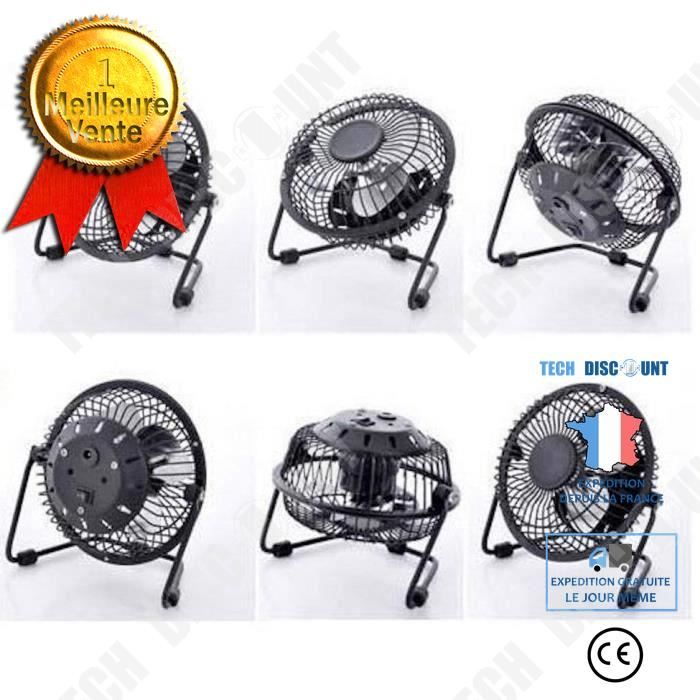 Ventilateur de Bureau - TD® - Mini USB - Noir - 6 Inch - Calme et ...