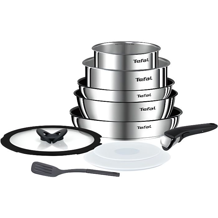 Set de 10 pièces INGENIO EMOTION Poêle et Casserole Tous Feux Inox - Cdiscount Maison