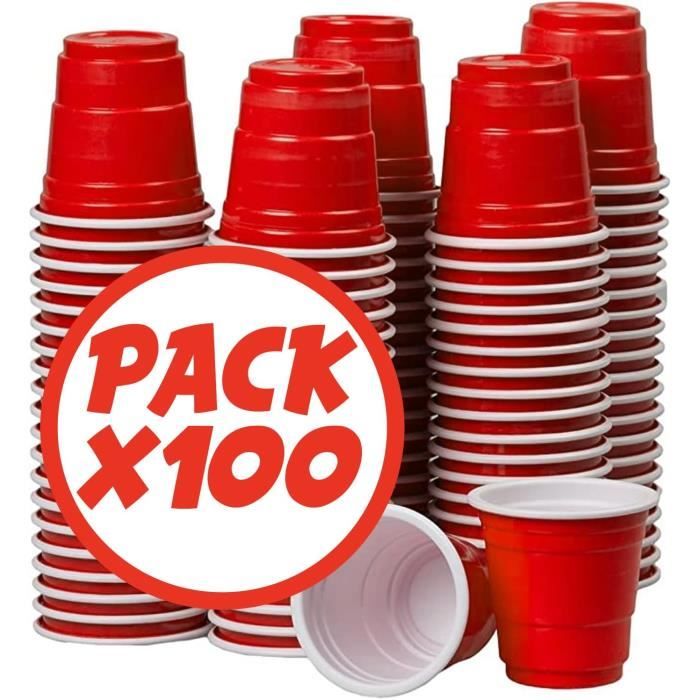 Pack De 100 Original Shots Rouges Réutilisables | Shots Américains 4Cl ...