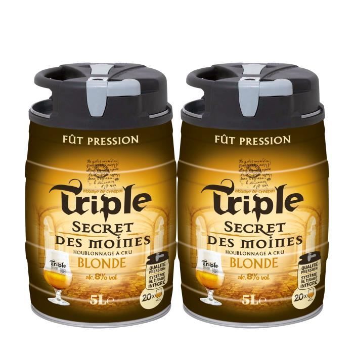 Triple Secret des Moines 8° - 2 fûts de 5L - La cave Cdiscount