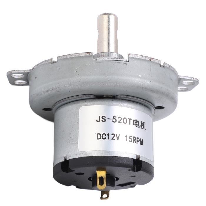 VBESTLIFE Moteur à engrenages à courant continu Moteur à engrenages CC JS‑520T Durable 12V 15RPM ...