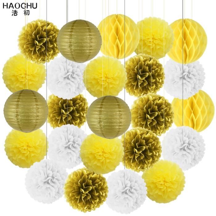 Gold Yellow-XL(12inch 30cm) -Boules de papier suspendues, lanternes, à ...