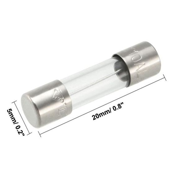 Lente Fusion Verre Cartouche Fusible Tube Temporisation Fusible 5Mm X 20Mm 250V 5A 10Pcs[u1704 ...