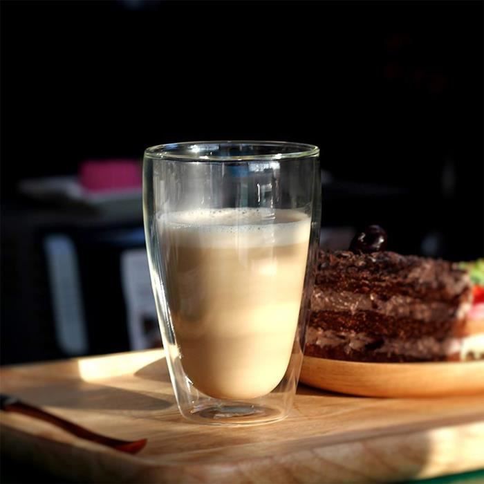 400Ml Verres Latte Macchiato À Double Paroi Lot De 2 Verre À Café Lait ...