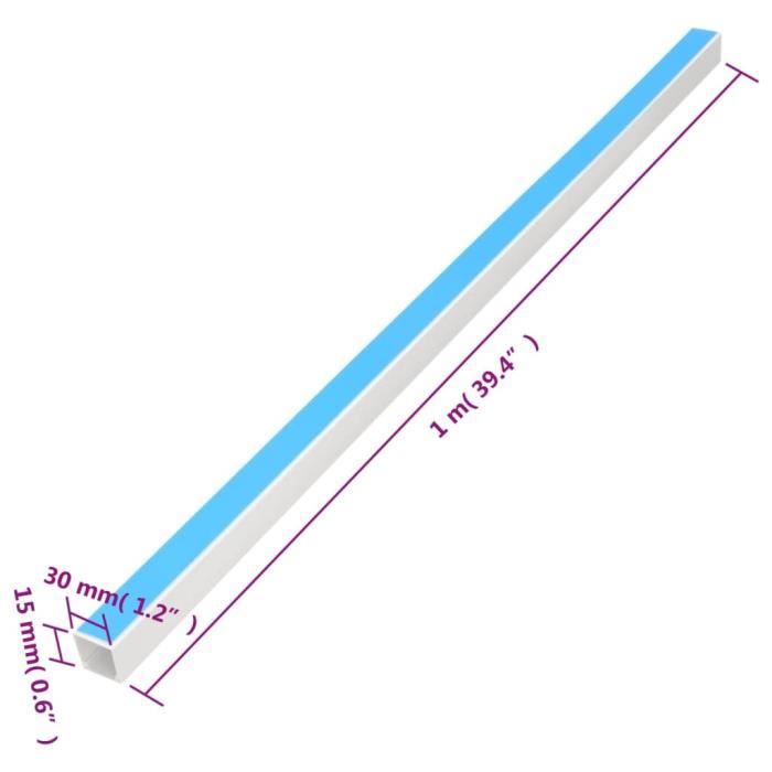 VIESURCHOIX Goulotte de cable auto-adhésive 30x15 mm 10 m PVC D155941 ...