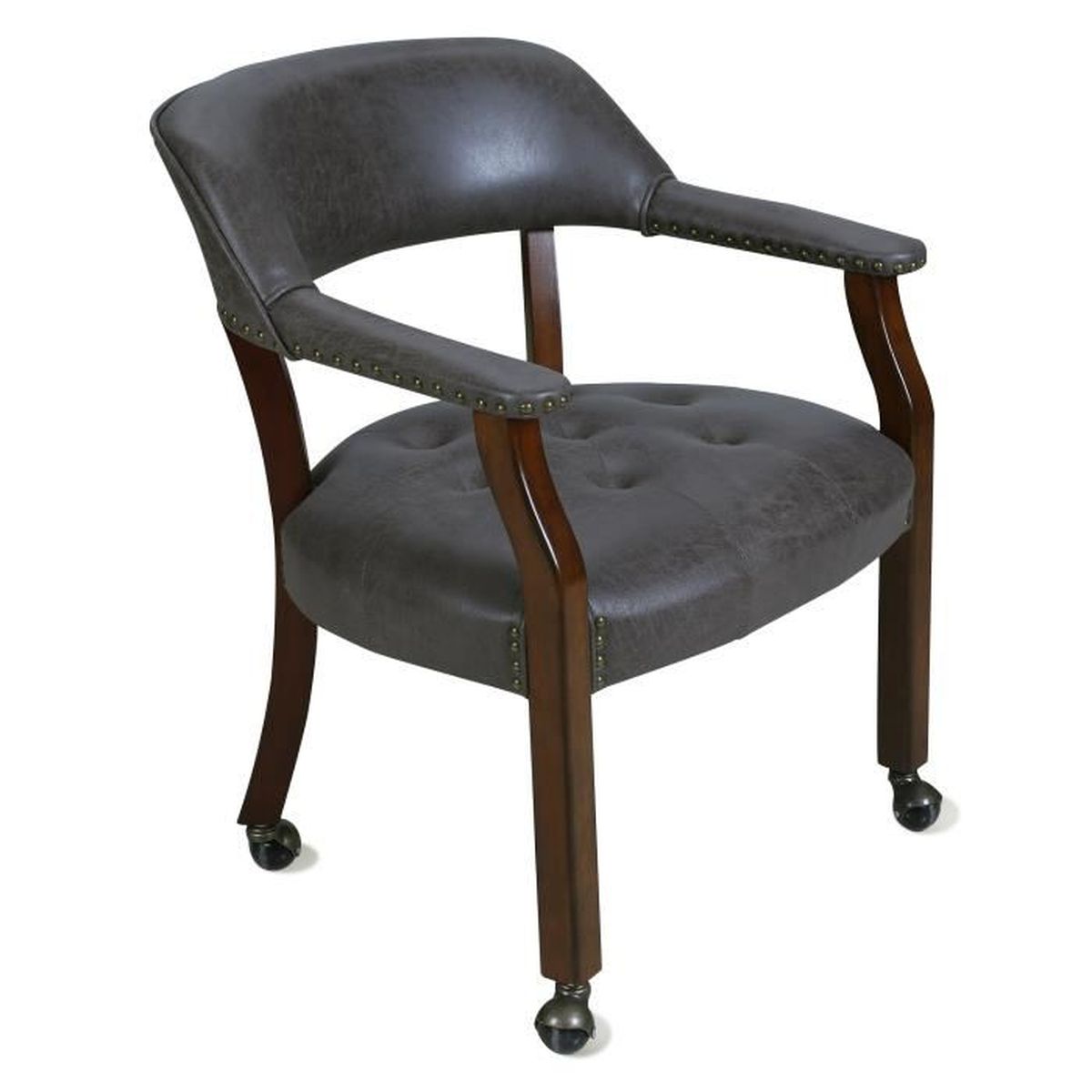 Fauteuil à roulettes fauteuil de bureau avec quatre rouleaux (gris ...