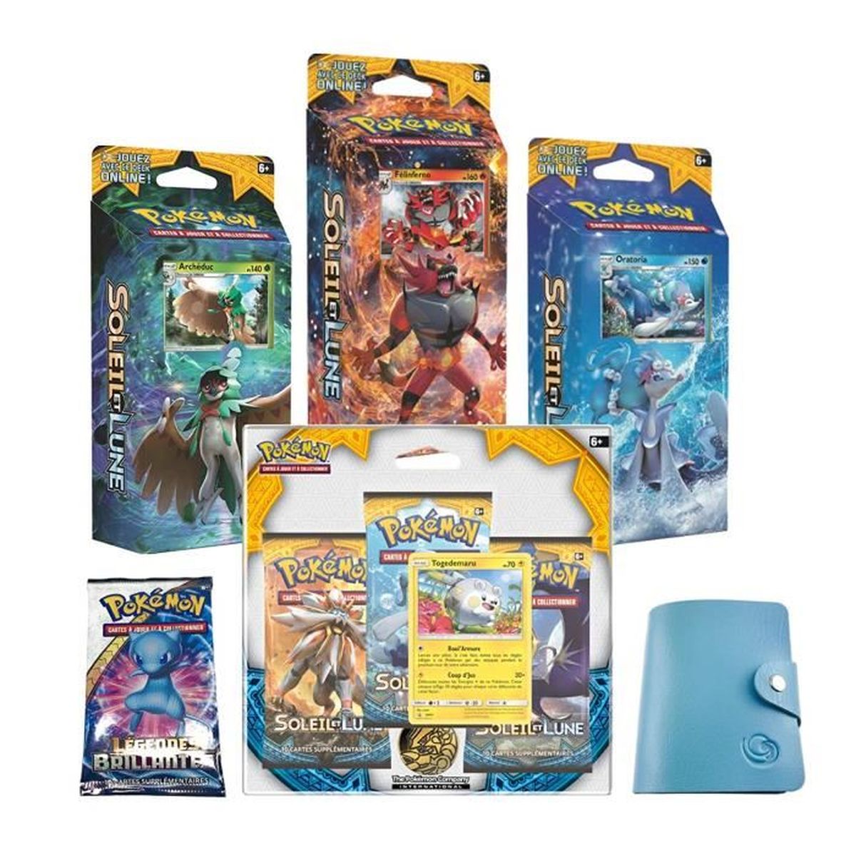 Carte Pokemon - Lot de 3 Decks et 1 Tripack SOLEIL ET LUNE + 1 Booster ...