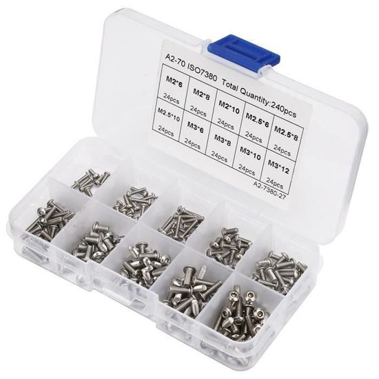 Vis à Six Pans Creux Durables M2x6 M2x8 M2x10 M3x6 M3x8 M3x10 M3x12 ...