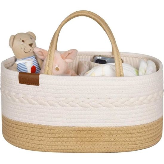 Aoohun Panier à couches portable en corde de coton pour bébé ...