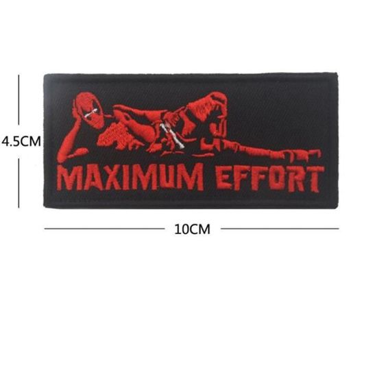 C -Patch en tissu brodé de serveur mort,équipement de Motivation et de moral,Effort Maximum ...