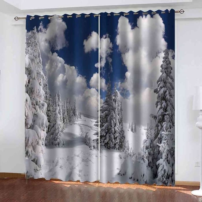 Rideau à Oeillet Rideau Isolant Thermique Rideau Occultant Pour Chambre ...