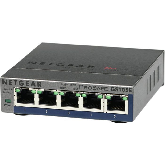 NETGEAR (GS105E) Switch Ethernet 5 Ports RJ45 Gigabit (10/100/1000 ...