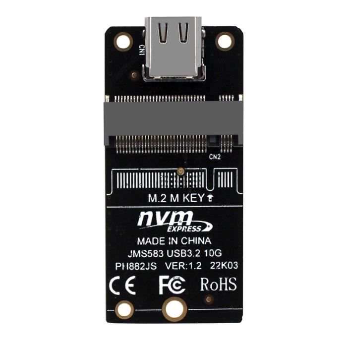 Adaptateur SSD M.2 NVME - Adaptateur Usb Nvme Vers Usb 3.1 Type C 10gbps Riser M2 Pcie Nvme Ssd ...