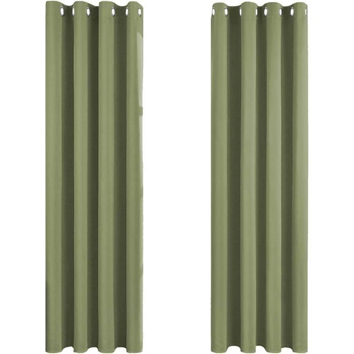 Rideau Occultant Thermiques 140x240 cm Vert Sauge Rideau Thermique ...