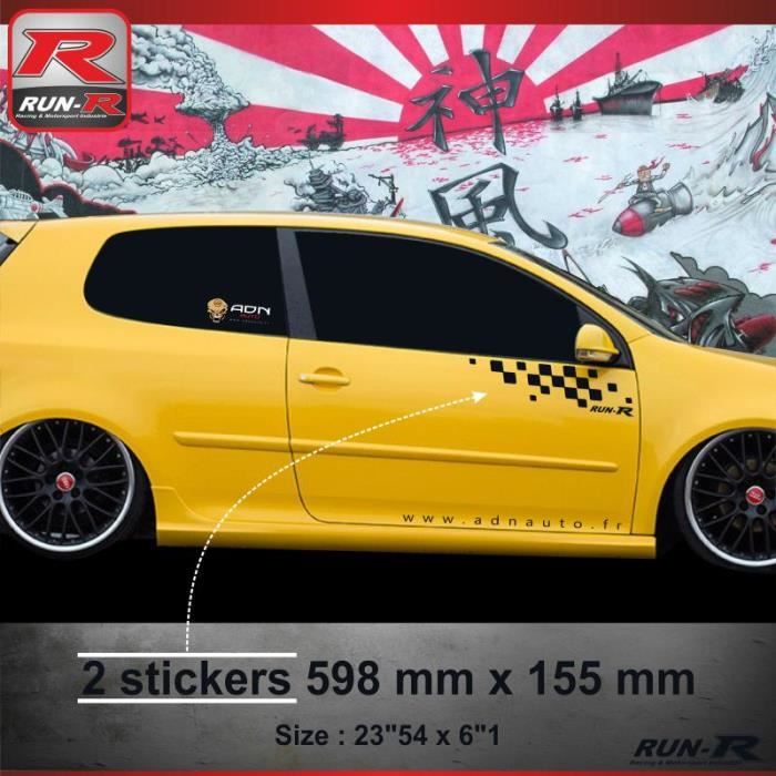 Autocollant - Volkswagen - Golf 5 - Lot de 2 - Noir - Résistant aux UV ...