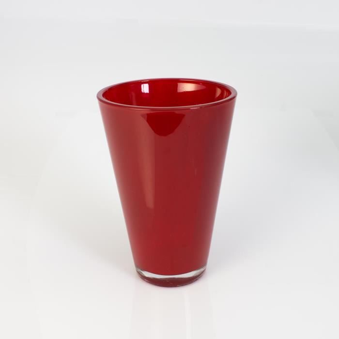 Vase en verre rouge - Cdiscount