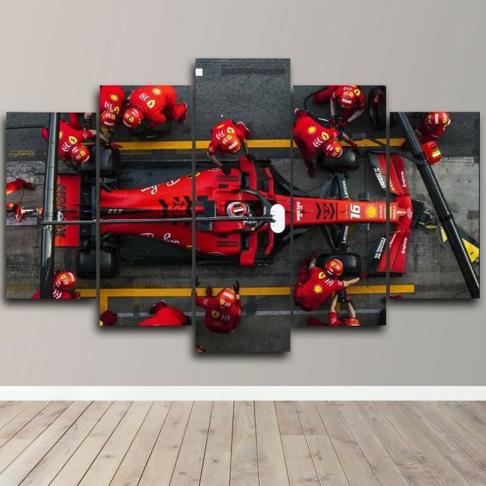 VYN-3087 Toile d'art mural F1 Ferrari Charles leclast impression HD ...