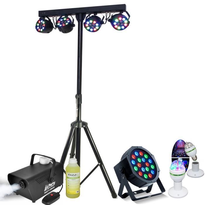Pack Pied Lumière Portique DJ BOOST-LIGHT70 4 Projecteurs - Machine ...