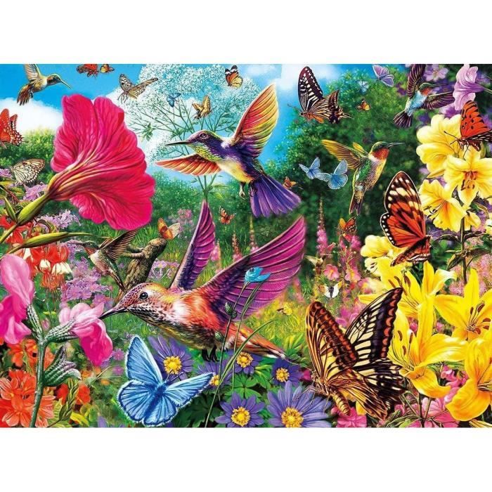 Puzzle 1000 Pièces Pour Adultes Mini Puzzles Fleur Papillon Colibri ...
